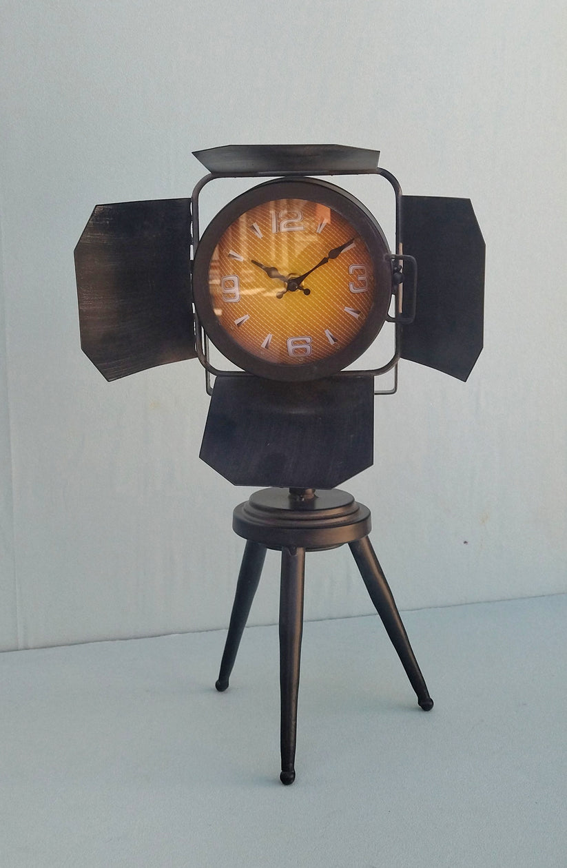 Theater Spot Light Table Clock, Industrial Analog Clock ...